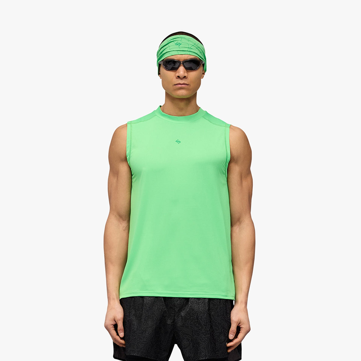 Represent 247 Contour Run Tank | Performance Mesh Speed Green | REPRESENT