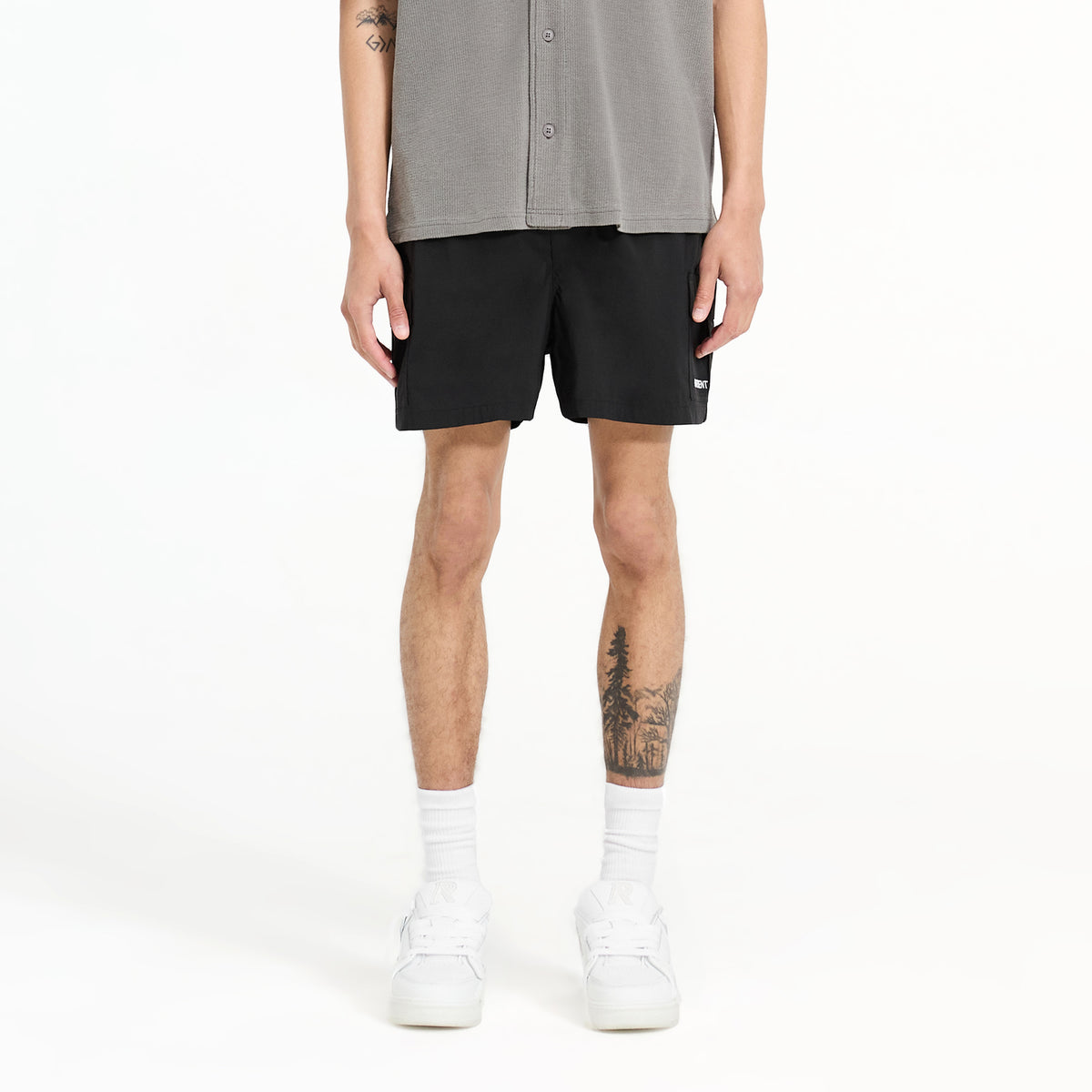 Jet Black Cargo Swim Shorts | REPRESENT